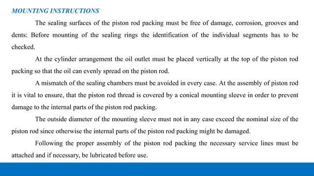 MECHANICAL PISTON ROD PACKING | PPTX