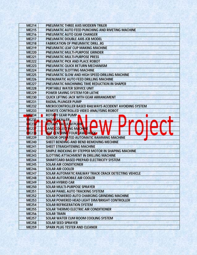 final year student mechanical project topics | PDF