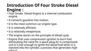 mechanical project about four stroke disel engine | PPTX