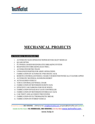 Mechanical project list | PDF