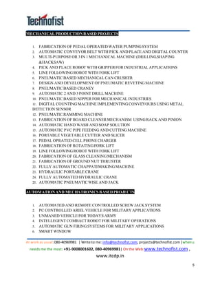 Mechanical project list | PDF