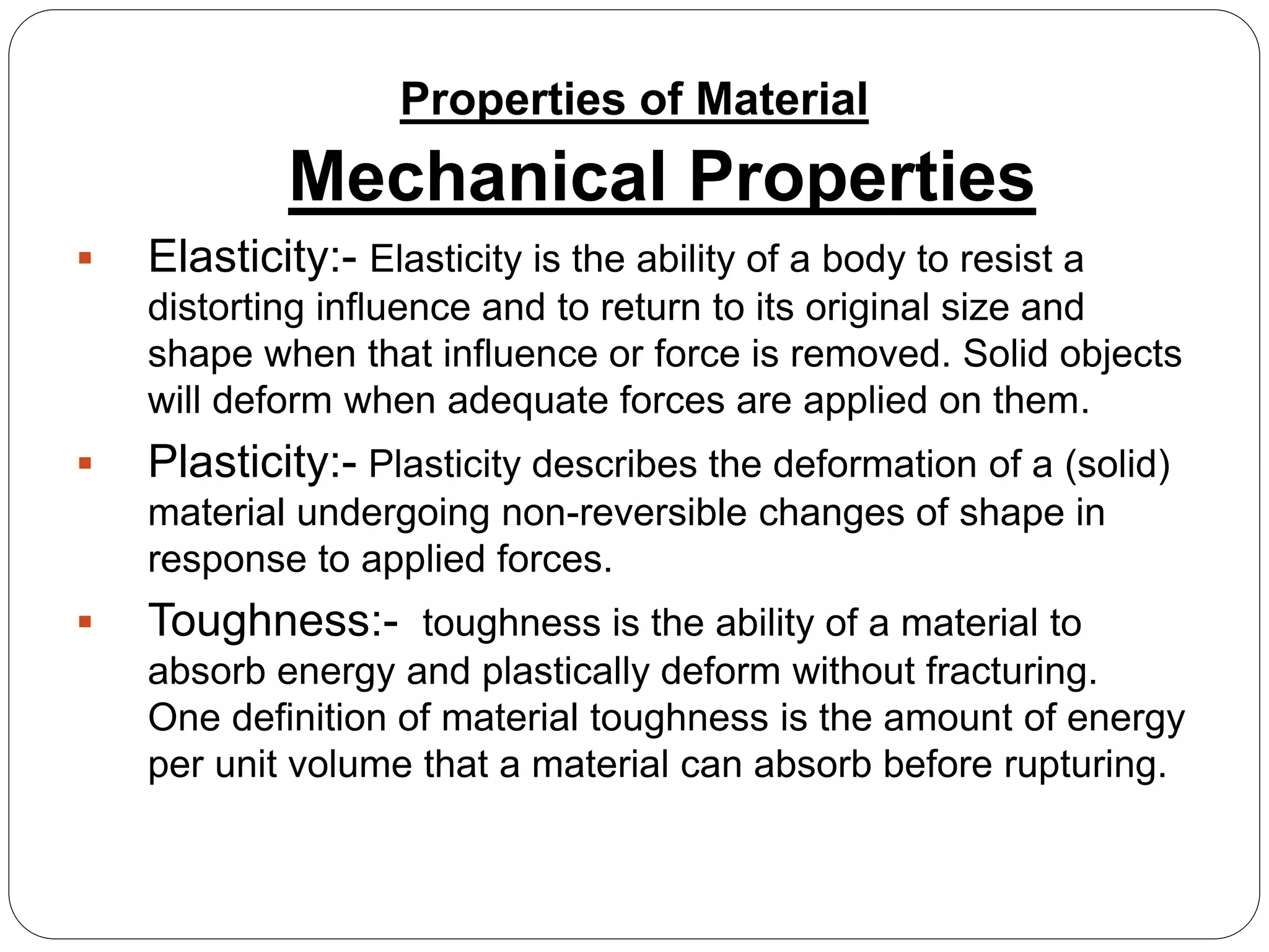 Mechanical properties of Material | PPTX