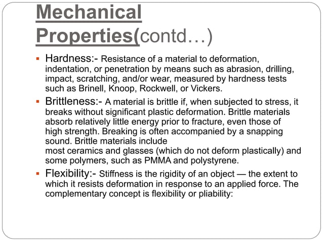 Mechanical properties of Material | PPTX