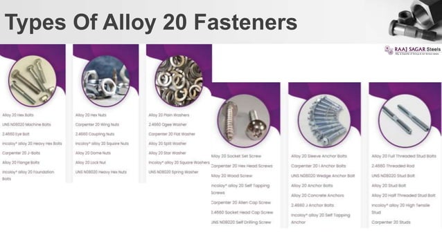 Mechanical properties alloy 20 fasteners | PPT