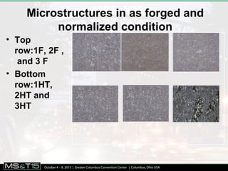 Mechanical properties and microstructure of aisi 41B30 forgings in as ...