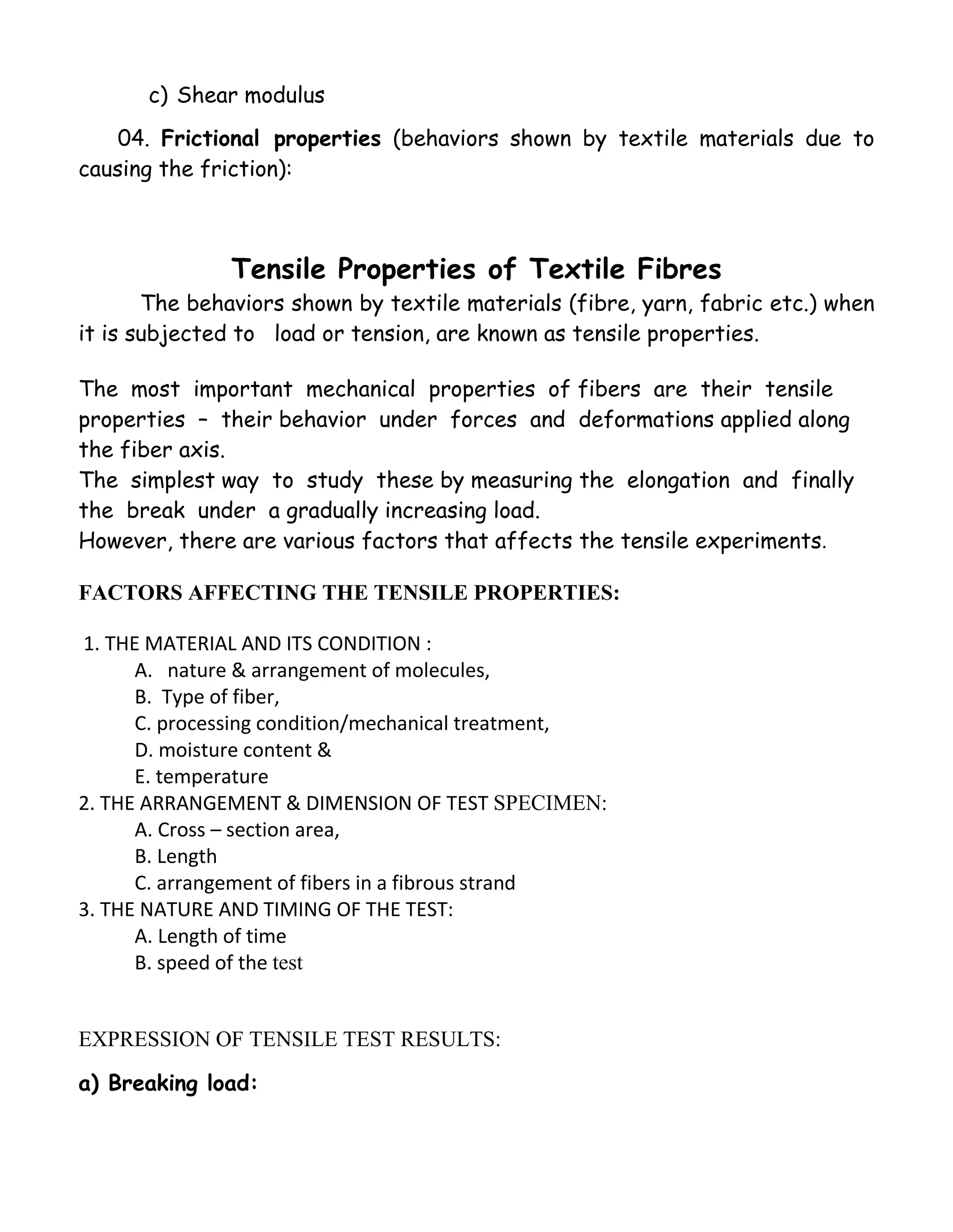 Mechanical Properties Of Fiber | Mechanical Properties Of Textile Fiber ...