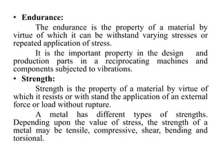 Mechanical properties of materials | PPTX