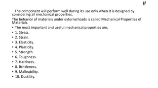 Mechanical Properties of Materials ppt fileppt | PPTX