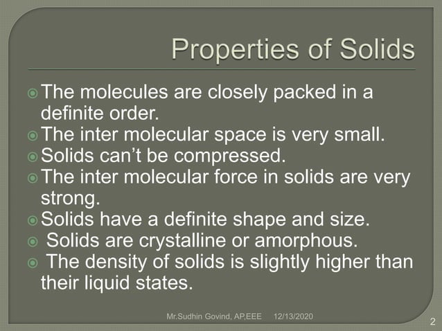 Mechanical properties of solids | PPTX | Physics | Science