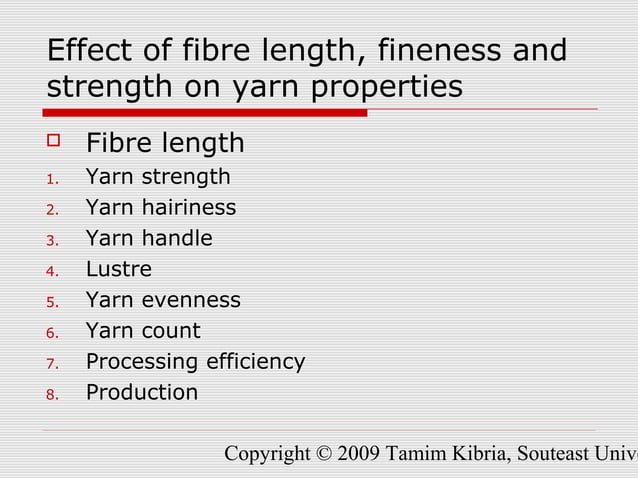 Mechanical properties of yarn | PPT | Needlework | Arts and Crafts