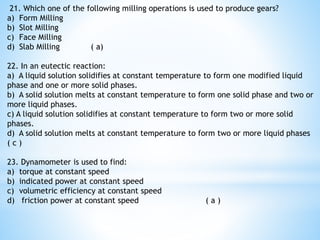 Mechanical engineering competitive exam previous year question paper | PPTX
