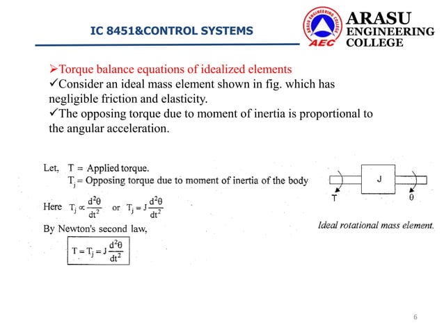 Transfer function of Mechanical rotational system | PPTX