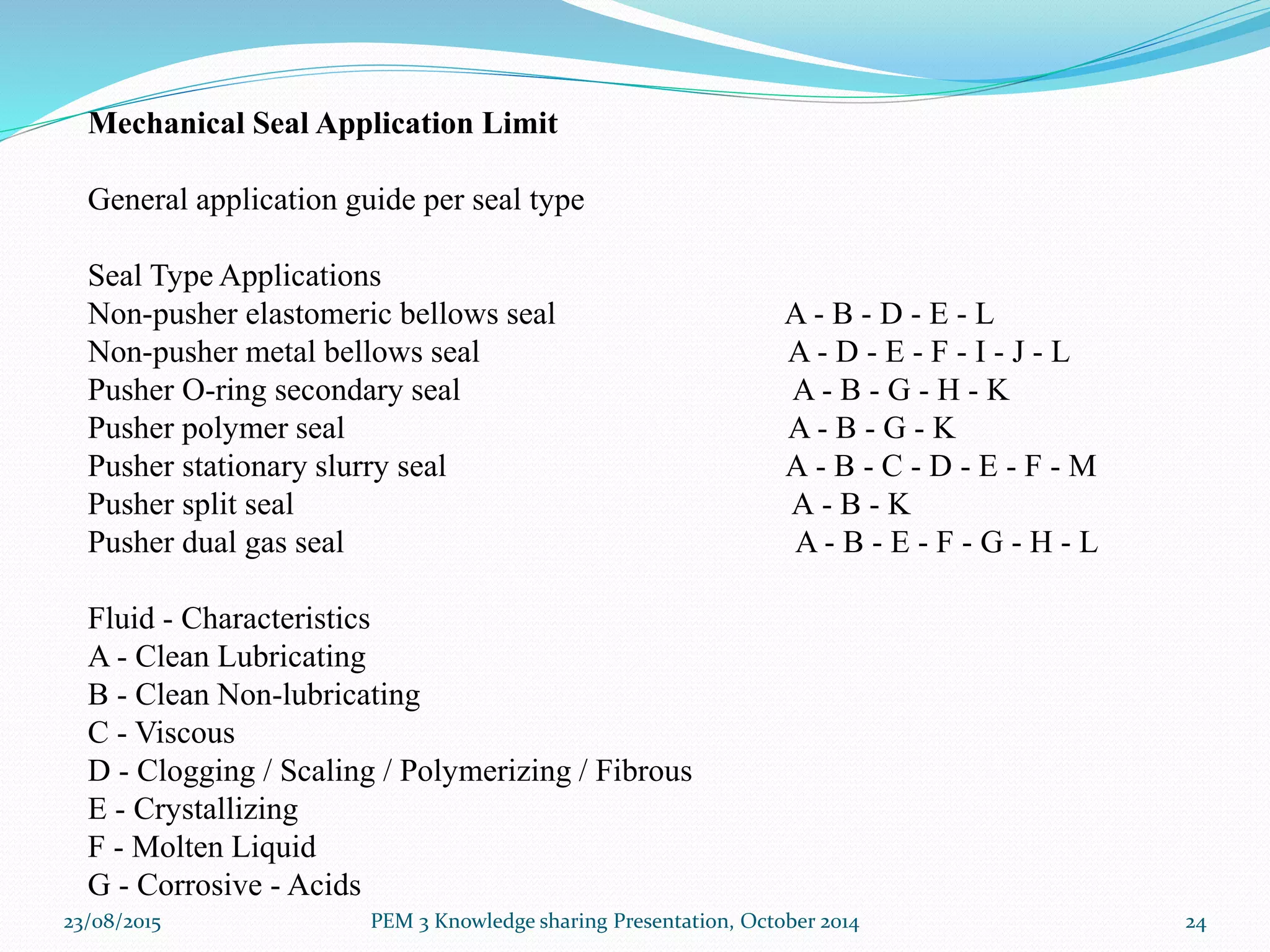 Mechanical seal presentation 1 | PPTX
