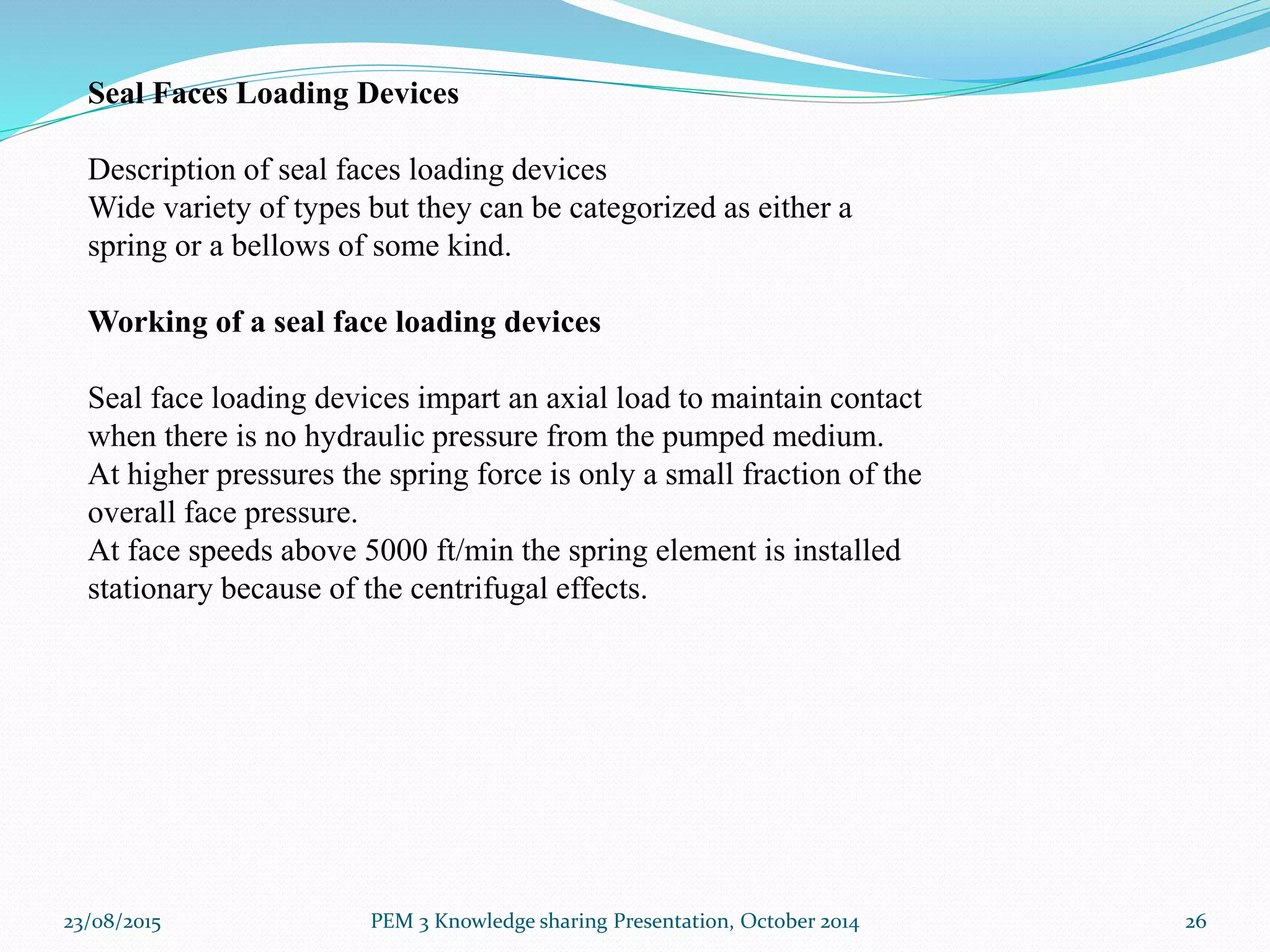 Mechanical seal presentation 1 | PPTX