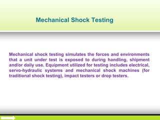 Mechanical shock testing | PPT | Physics | Science