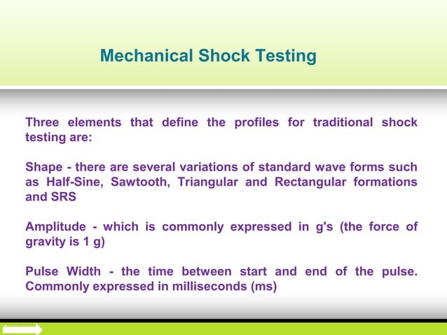 Mechanical shock testing | PPT | Physics | Science