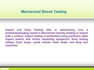Mechanical shock testing | PPT | Physics | Science