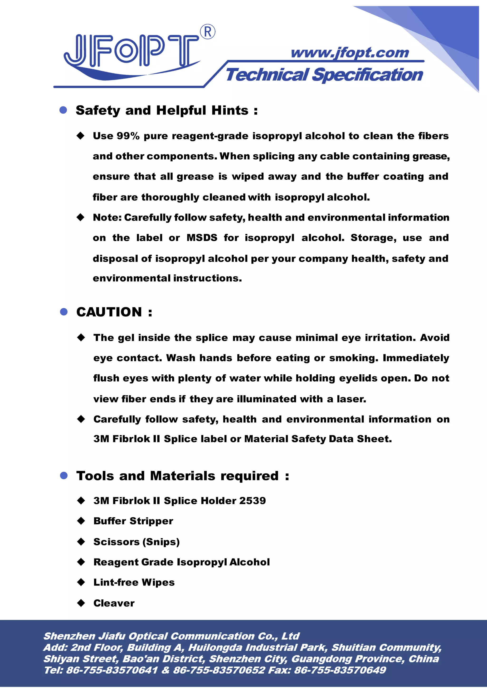 Mechanical splice 3 m | PDF