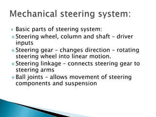 Mechanical steering system | PPTX