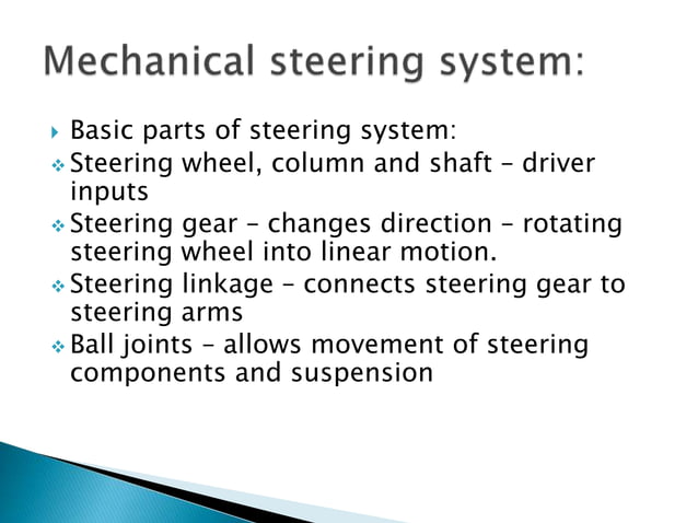 Mechanical steering system | PPTX