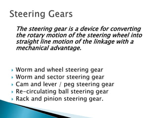 Mechanical steering system | PPTX