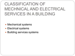Mechanical systems of building (1) | PPTX