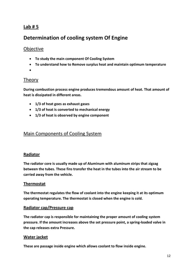 Mechanical technology lab report | PDF