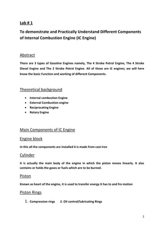 Mechanical technology lab report | PDF