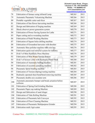 Mechanical IEEE project titles 2015 | PDF