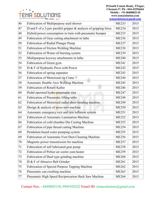 Mechanical IEEE project titles 2015 | PDF