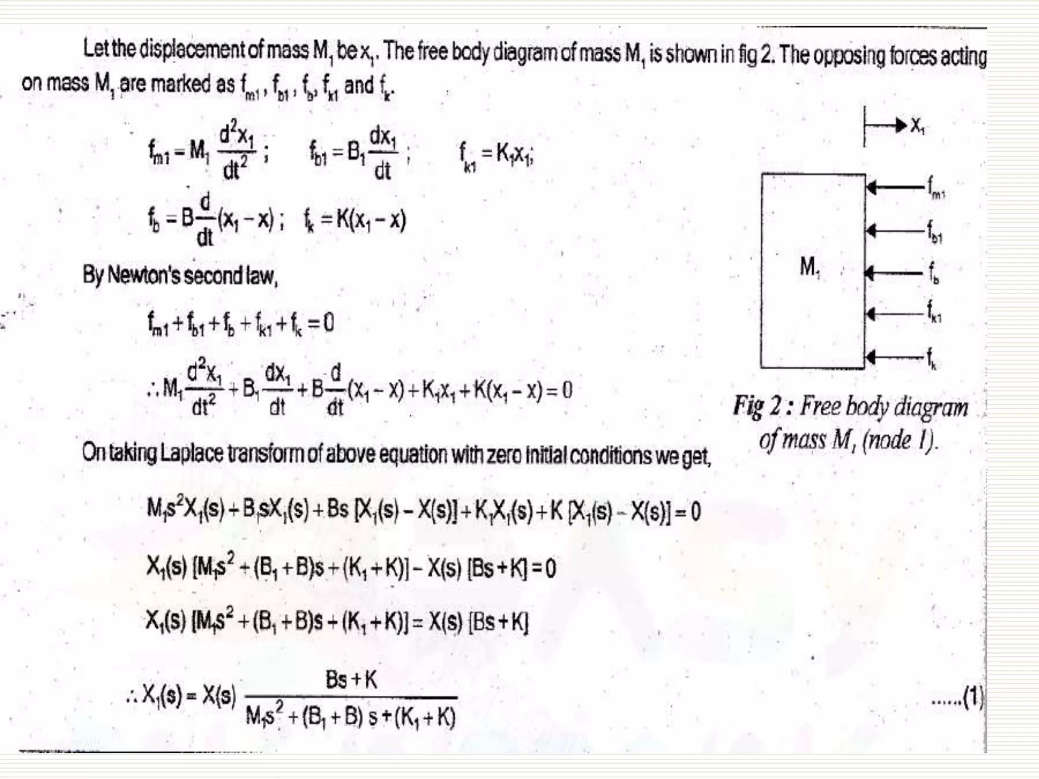 Mechanical translational rotational systems and electrical analogous ...
