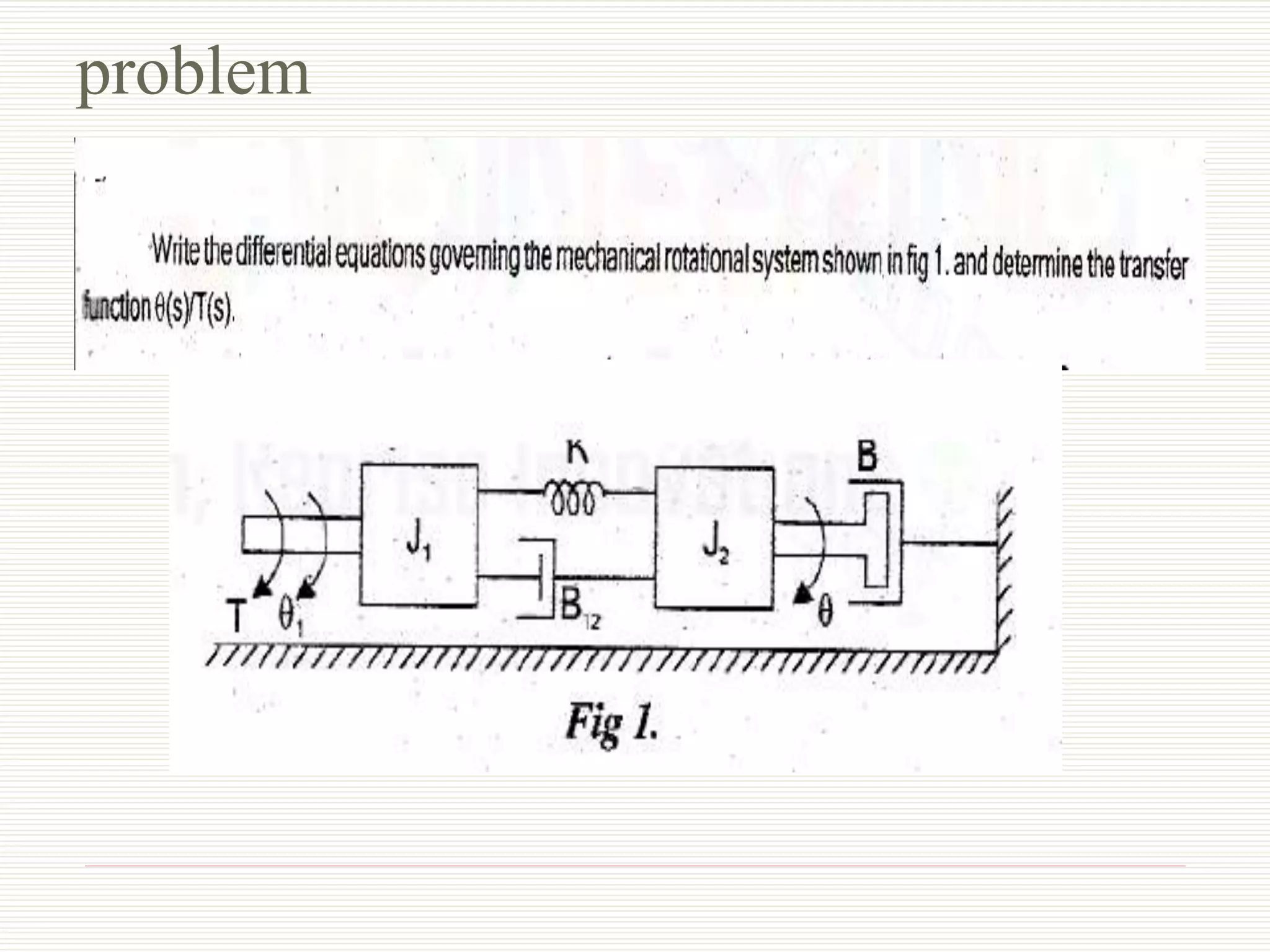 Mechanical translational rotational systems and electrical analogous ...