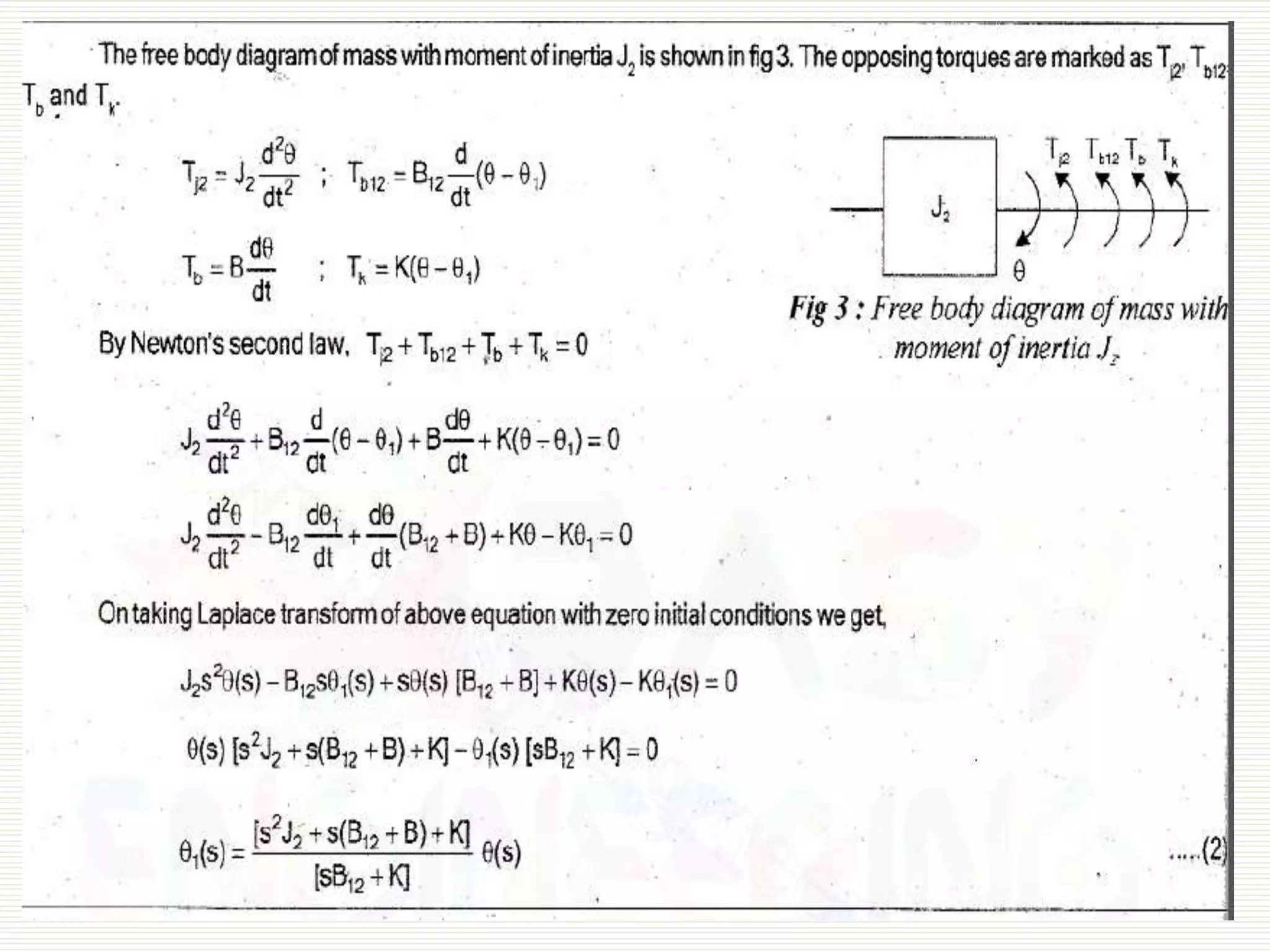 Mechanical translational rotational systems and electrical analogous ...