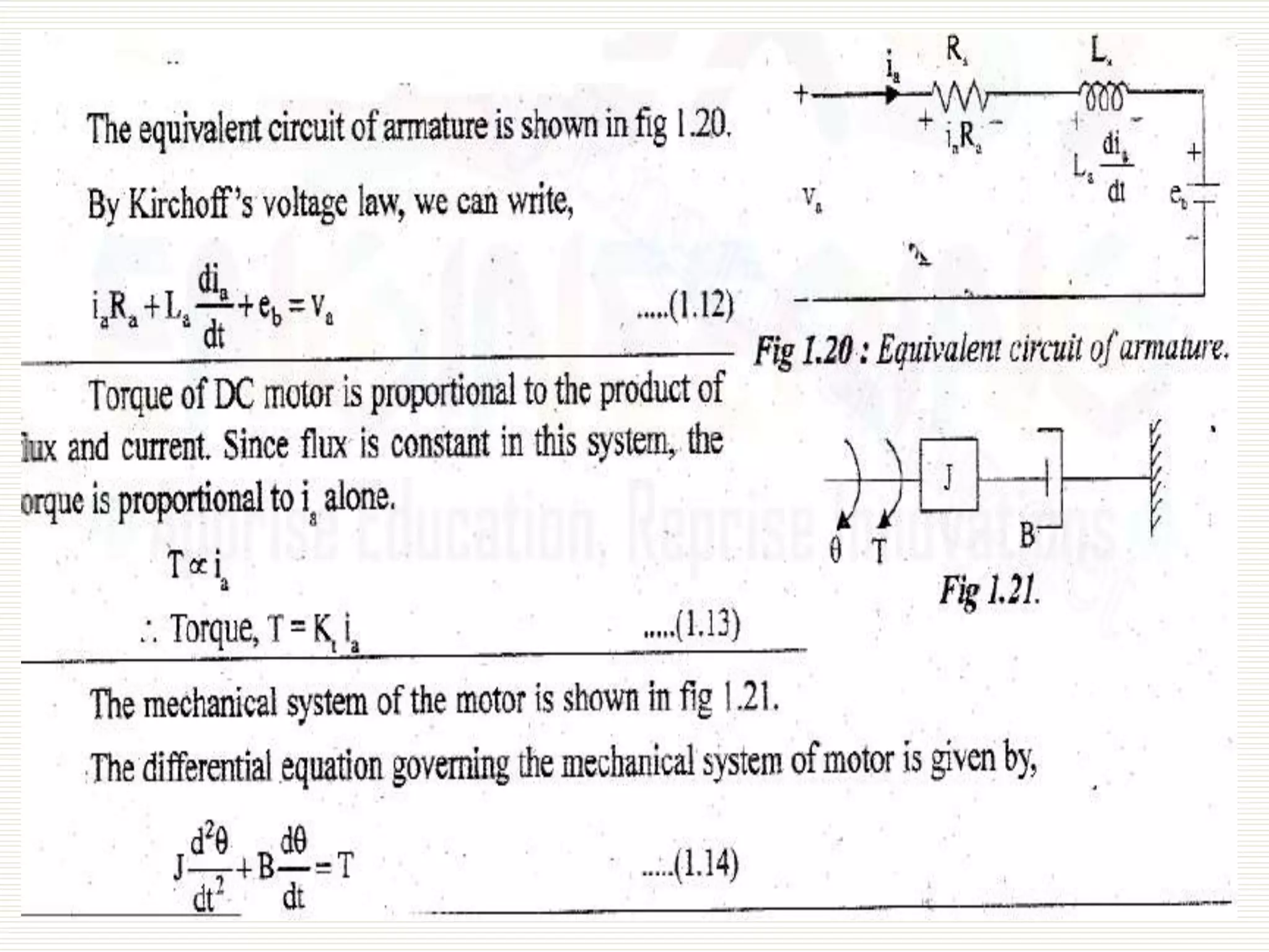 Mechanical translational rotational systems and electrical analogous ...