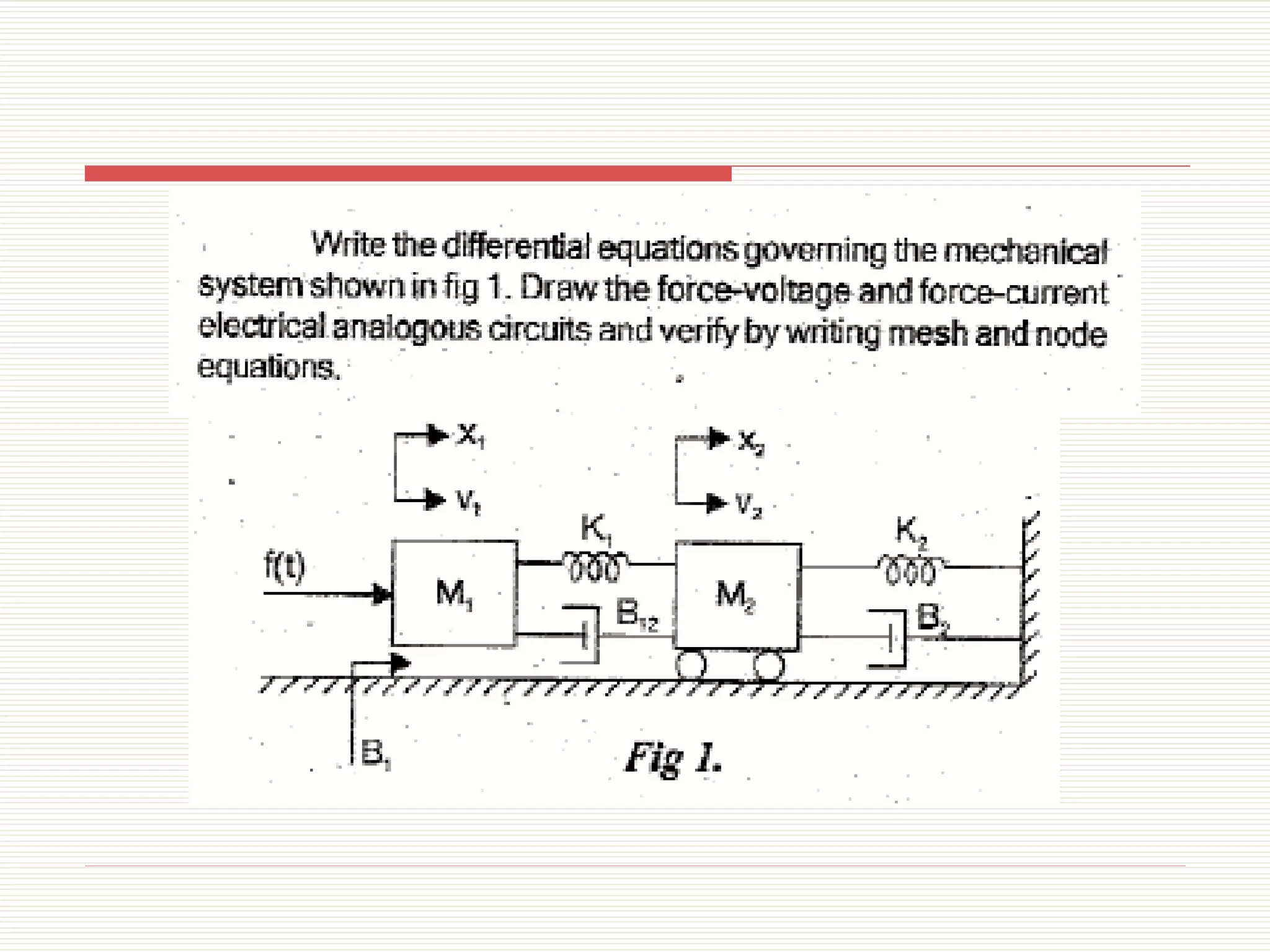 Mechanical translational rotational systems and electrical analogous circuitsin control systems ...
