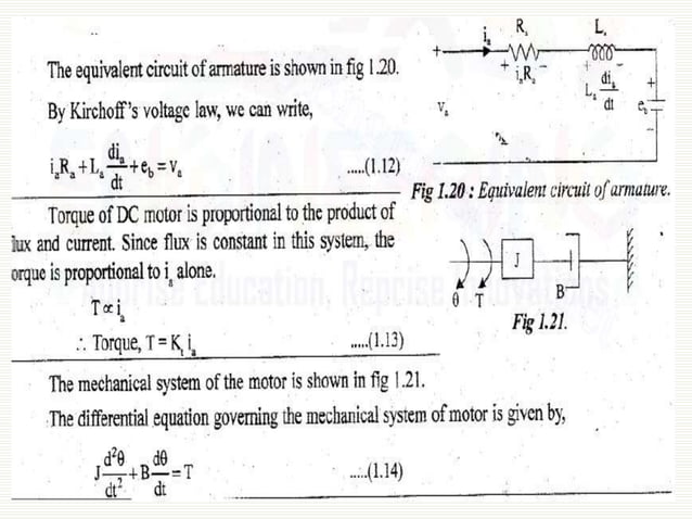 Mechanical translational rotational systems and electrical analogous ...