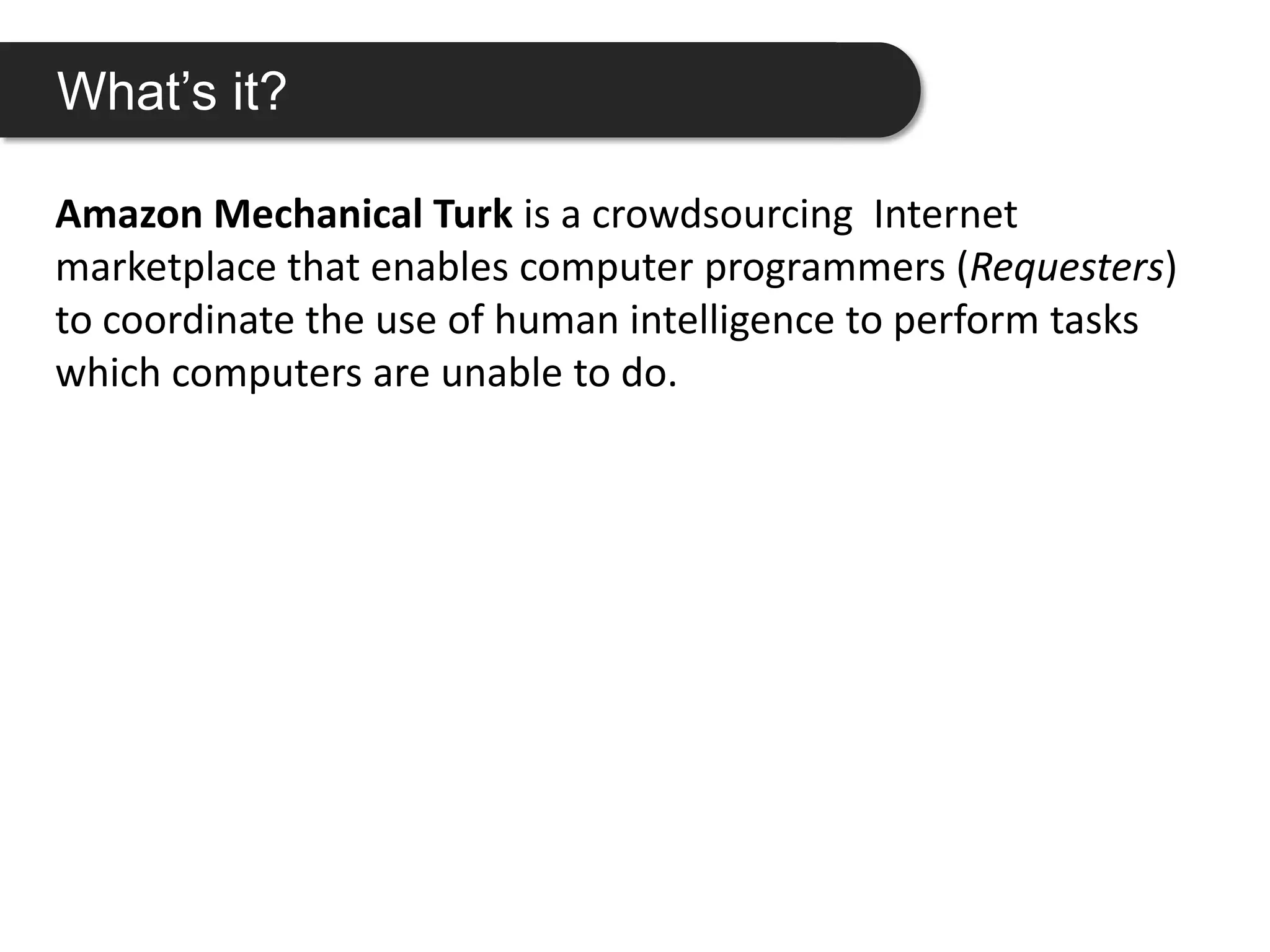 Introduction to Amazon Mechanical Turk | PPTX