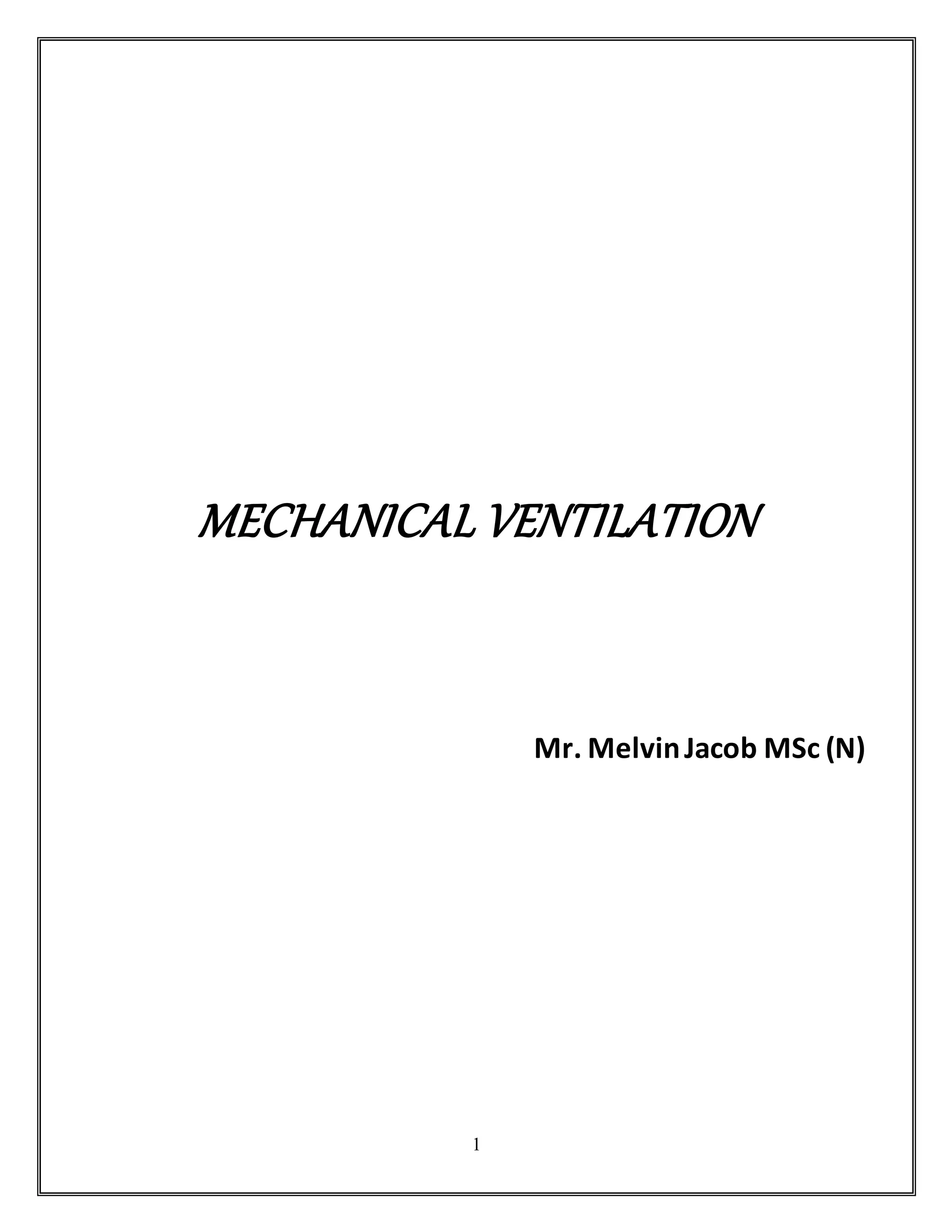 Mechanical ventilation | DOC