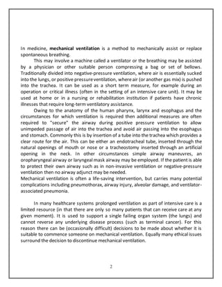 Mechanical ventilation | DOC