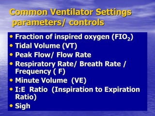 MECHANICAL VENTILATION ventilator final presentation | PPT