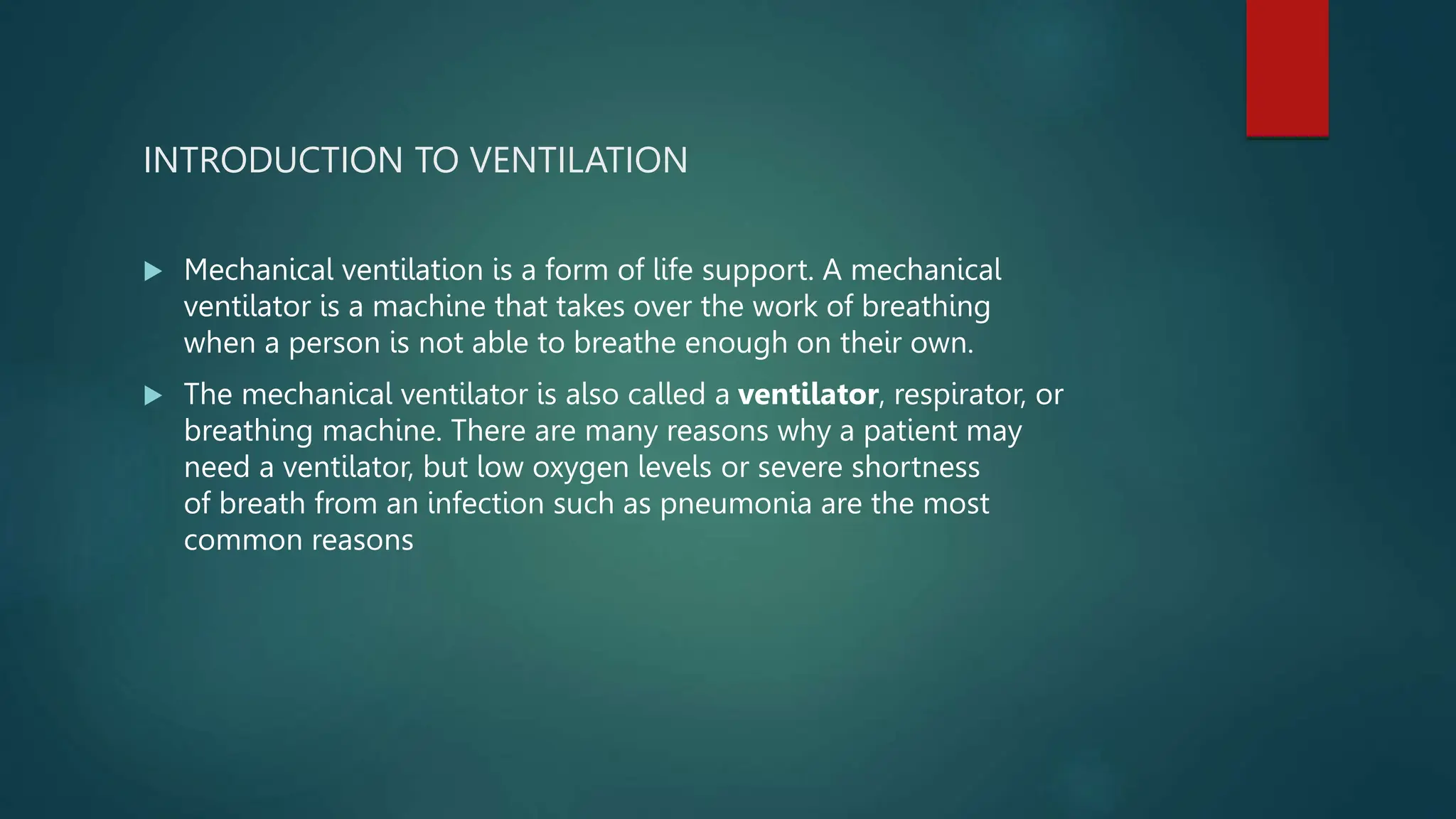 MECHANICAL VENTILATION.pptx,description inside | PPTX
