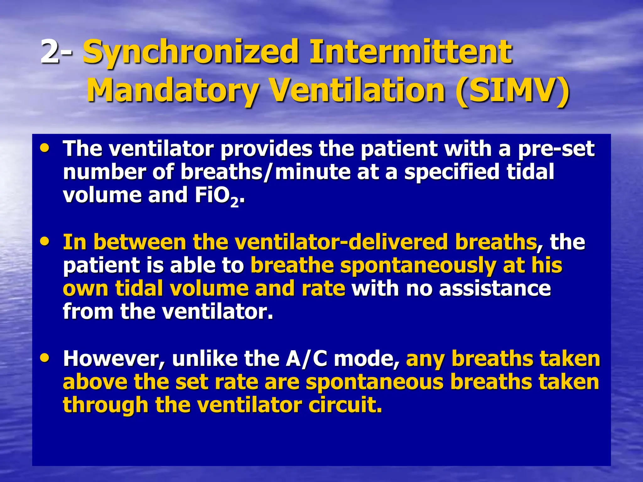 MECHANICAL VENTILATION.ppt.............. | PPT