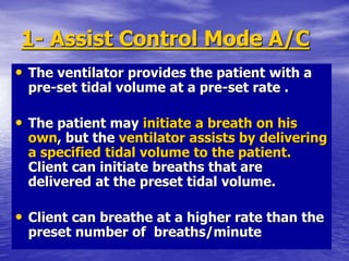 MECHANICAL VENTILATION.ppt.............. | PPT