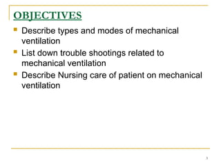 Mechanical Ventilation required in ICU setting | PPT