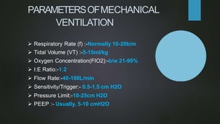 Mechanical ventilation dr thasneem ara | PPTX