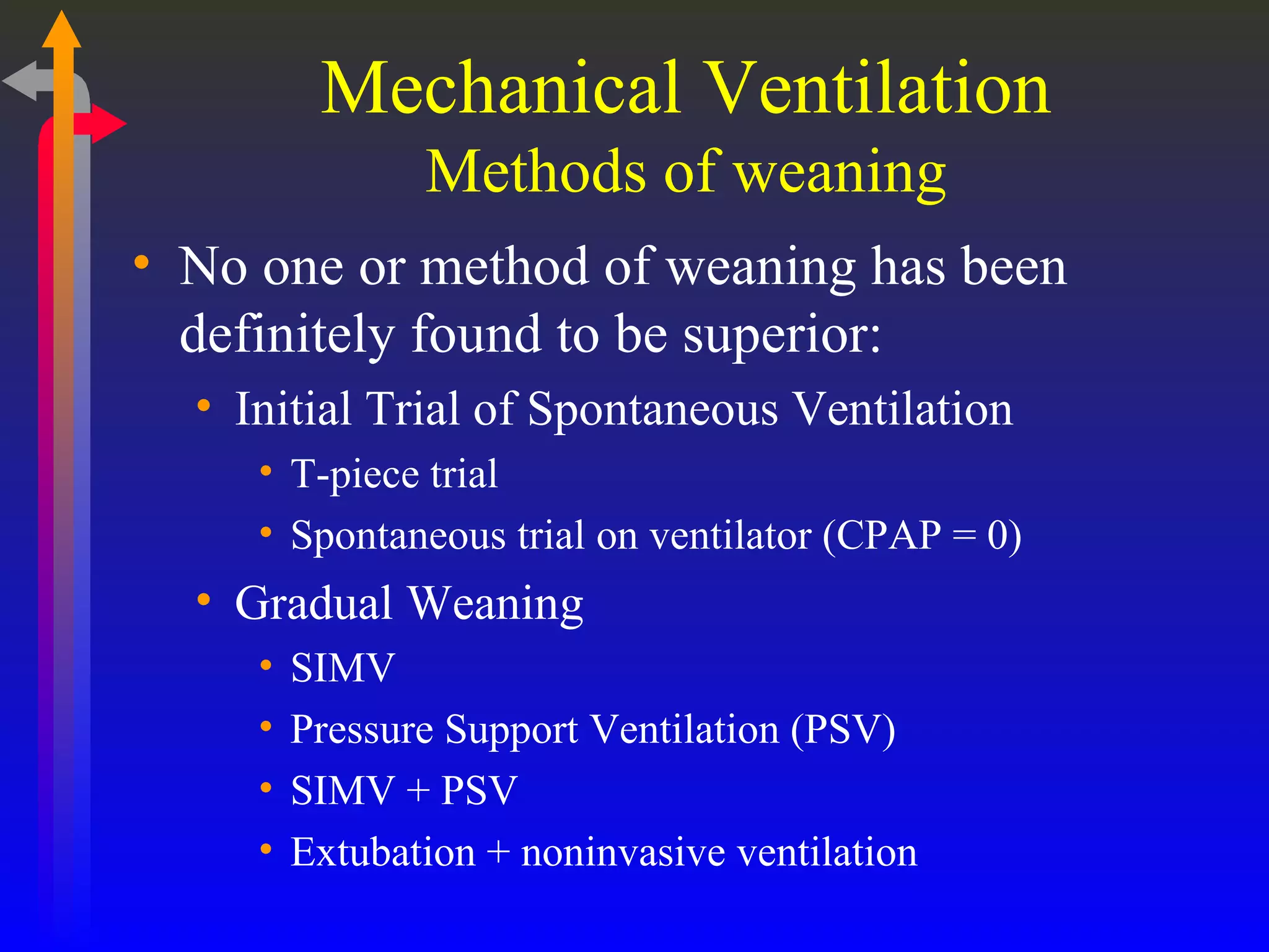 Mechanical Ventilation Weaning From Mechanical Ventilation | PPT