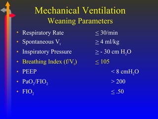 Mechanical Ventilation Weaning From Mechanical Ventilation | PPT