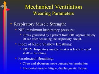 Mechanical Ventilation Weaning From Mechanical Ventilation | PPT