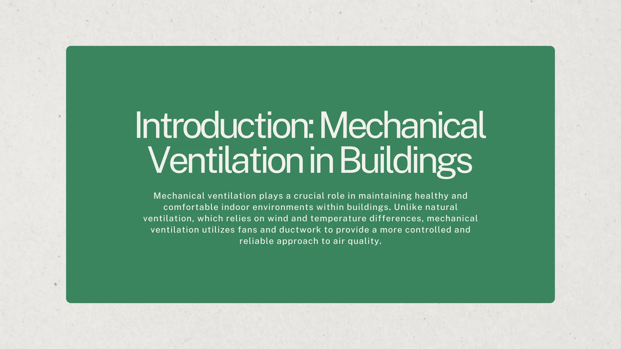 Mechanical Ventilation in Buildings and Case Studies | PDF