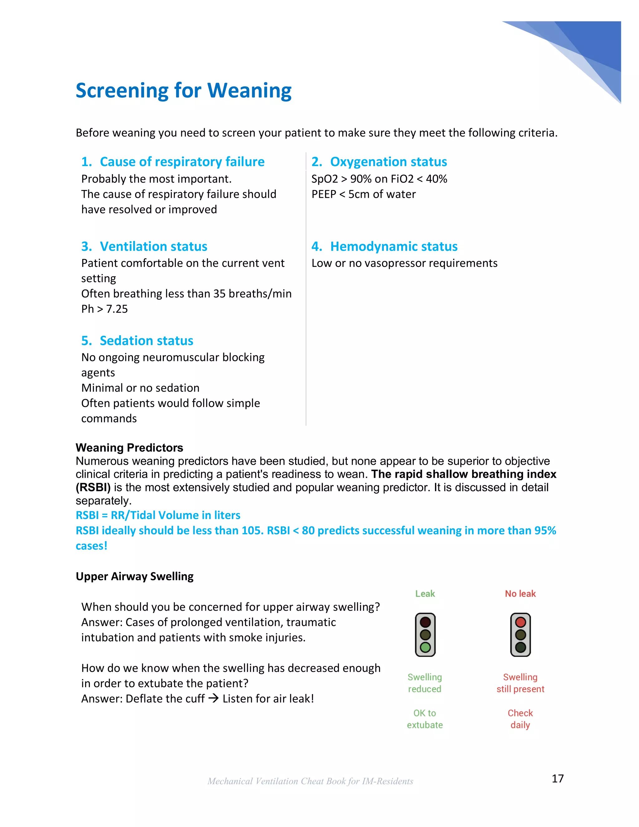 Mechanical Ventilation Cheat Book for Internal Medicine Residents | PDF ...